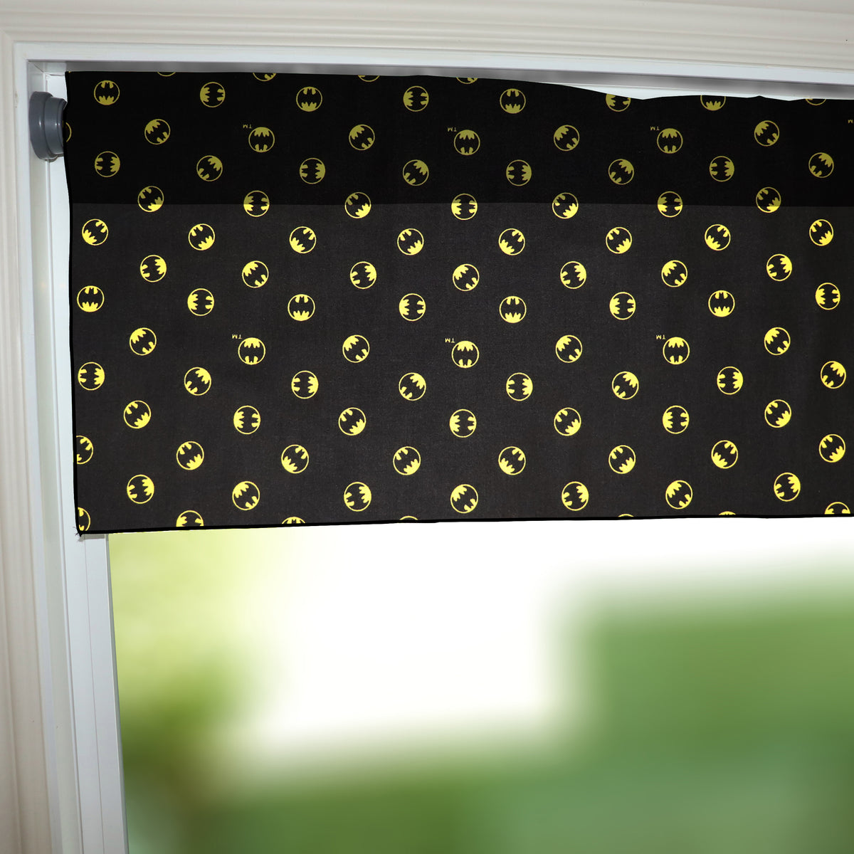 100% Cotton Window Valance 42" Wide DC Comics Batman Symbols – LoveMyFabric