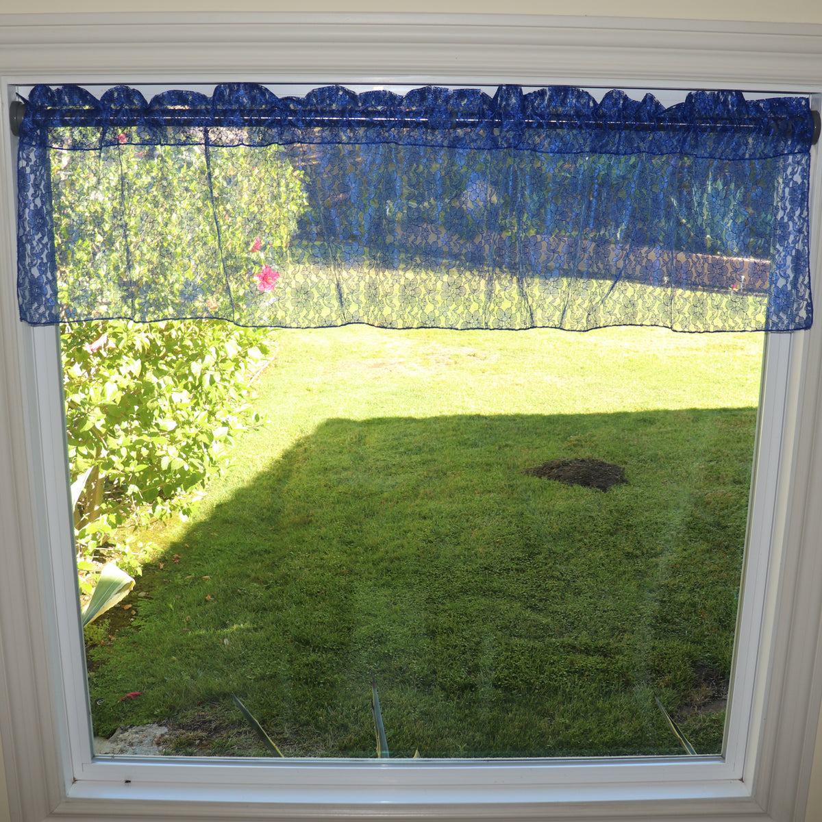 Floral Lace Window Valance 58 Inch Wide Royal Blue – LoveMyFabric